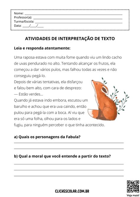 Atividade De Interpreta O Ano Braincp