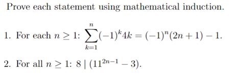 solved prove each statement using mathematical induction 1