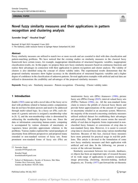novel fuzzy similarity measures and their applications in pattern recognition and clustering