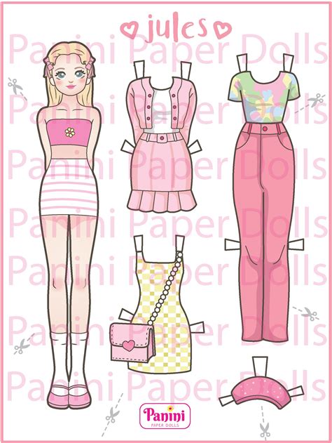 Paper Doll With Different Clothes And Accessories