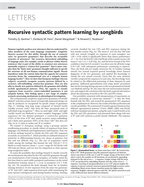 pdf recursive syntactic pattern learning by songbirds