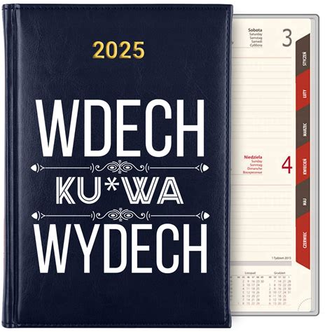 KALENDARZ PLANER TERMINARZ DZIENNY A5 TEMINARZ 2025 PREZENT DLA ŻONY