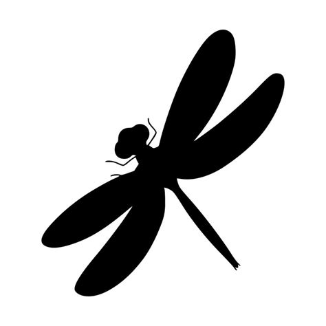 silhouette de contour de libellule isolée sur fond blanc illustration
