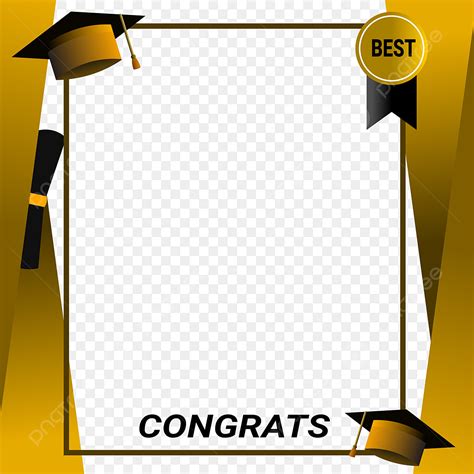Borde De Graduaci N Con Forma Horizontal Dorada Png Dibujos Sombrero