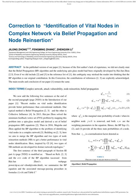 pdf correction to “identification of vital nodes in complex network via belief propagation and