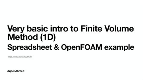 pdf very basic intro to finite volume method 1d spreadsheet and openfoam example