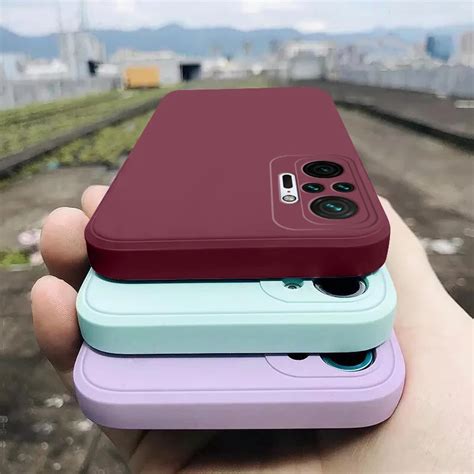 Funda De Silicona L Quida Cuadrada Original Para Xiaomi Redmi Note