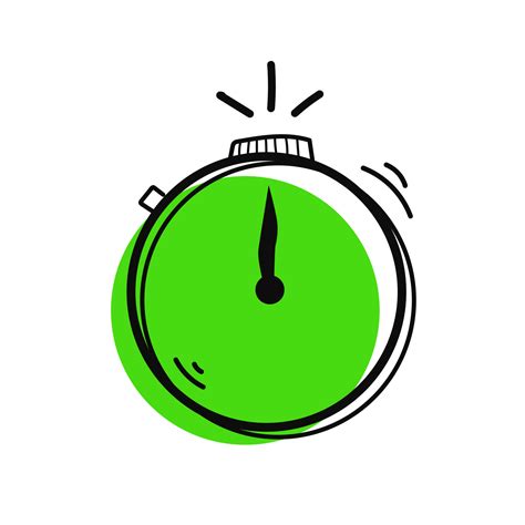 Hand Drawn Stopwatch Timer Symbol Fast Time Logo Concept Stopwatch