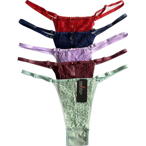 Kit 5 Calcinha String Regulagem Luxo Tanga Renda Fio Dental Sexy