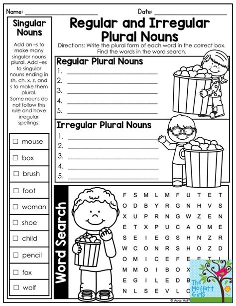 Regular And Irregular Plural Nouns Worksheet