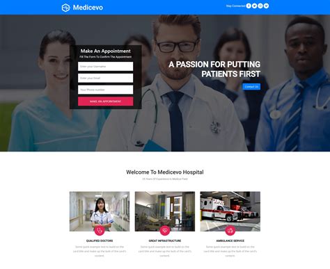 free medical landing page html5 and css3 template digital connect