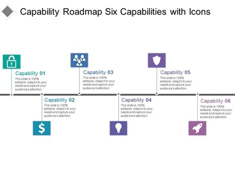 Capability Roadmap Six Capabilities With Icons PowerPoint