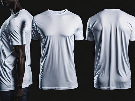 Premium AI Image Tshirt Mockup White Blank Tshirt Front And Back Veiw