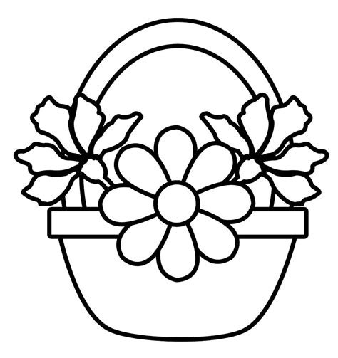 Dibujos De Una Linda Canasta De Flores Para Colorear Para Colorear