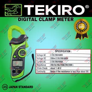 Jual TEKIRO Tang Amper Digital AC DC Digital Clamp Meter Pengukur Amper
