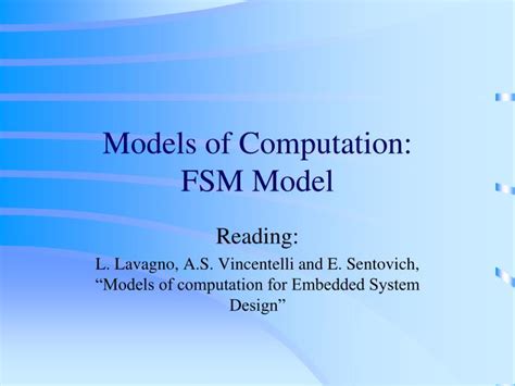 PPT Models Of Computation FSM Model PowerPoint Presentation Free