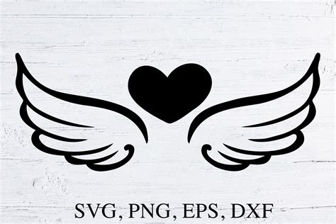 Angel Wings With Heart SVG Memorial Graphic By TanuschArts Creative