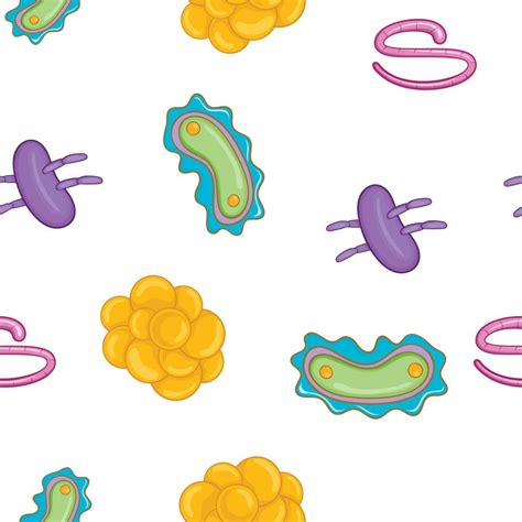 patrón de bacterias o virus estilo de dibujos animados 15076996 Vector
