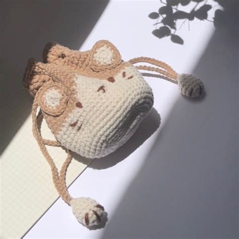 Crochet Cat Pouch Hobbies Toys Stationery Craft Handmade Craft