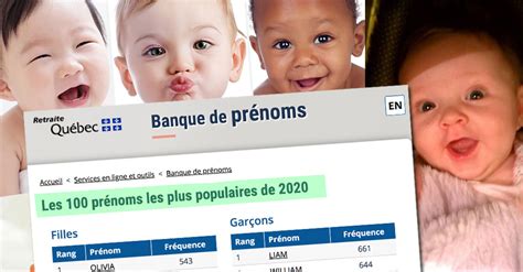 La liste des prénoms les plus populaires au Québec en 2020 est sortie