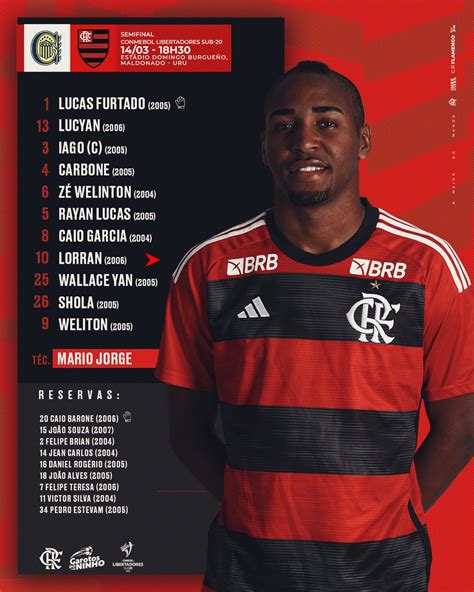 Flamengo divulga escalação para jogo contra o Rosario Central na
