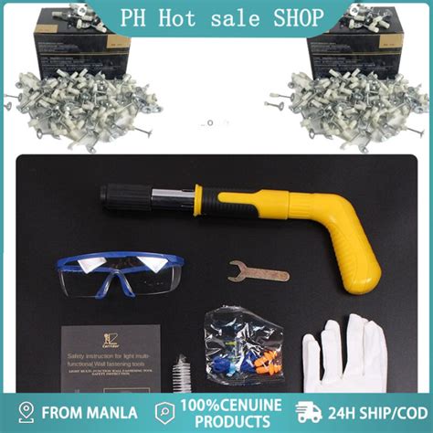 Pcs Steel Nail Gun Manual Mini Rivet Ceiling Wall Tool Anchor Trough