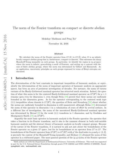 pdf the norm of the fourier transform on compact or discrete abelian groups