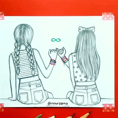 Easy Best Friend Drawings