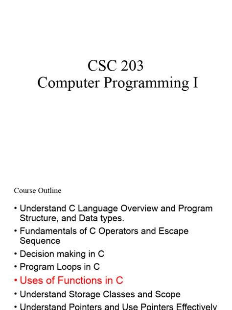 c functions pdf parameter computer programming computer engineering