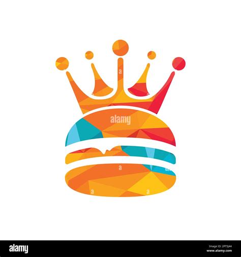 Burger King Vector Logo Design Burger With Crown Icon Logo Concept