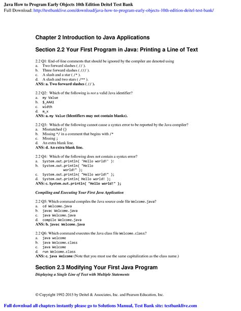 java how to program early objects 10th edition deitel test bank © copyright 1992 2015 by