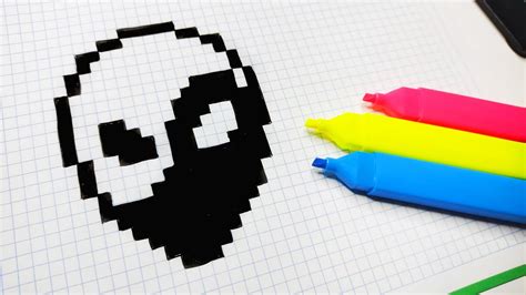 Handmade Pixel Art How To Draw A Yin Yang Alien Pixelart YouTube