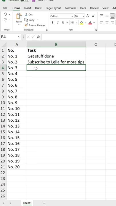 How To Create A Dynamic Numbered List In Excel Shorts Youtube
