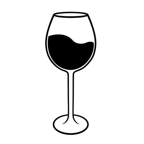 Wine Glass Silhouette Icon Vector Illustration Isolated On White