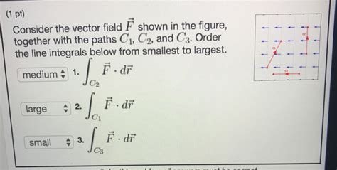 solved 1 pt consider the vector field f shown in the