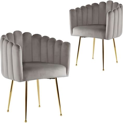 Lot de 2 chaises en velours beige pieds en métal doré HAYDEN
