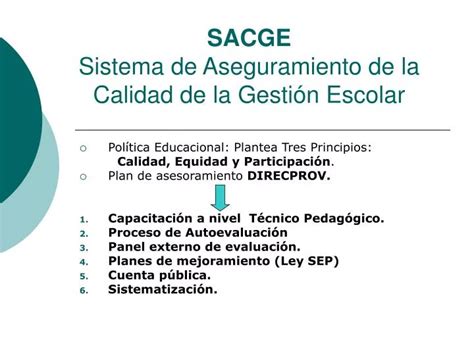 PPT SACGE Sistema de Aseguramiento de la Calidad de la Gestión