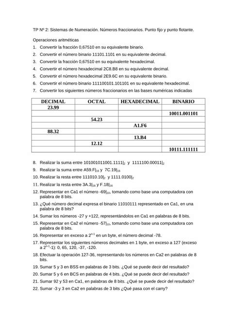 PDF DECIMAL OCTAL HEXADECIMAL BINARIO 23 99 10011 001101