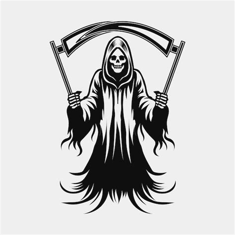 Premium Vector Mysterious And Hunting Hand Drawn Grim Reaper Vector