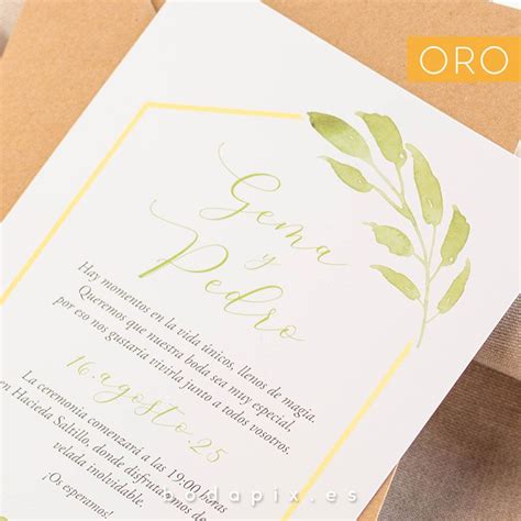 Invitación de boda oro Atenas desde 1 25 Bodapix