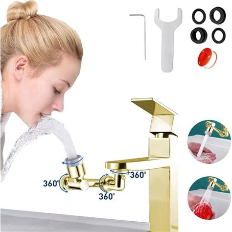 Robinet Rotatif 1080 Degrés Rallonge Robinet Cuisine Avec Laiton 22