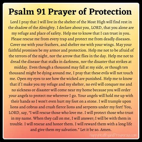 Psalm 91 Prayer Of Protection Artofit