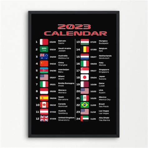 F Calendar Overview Poster Vuccie
