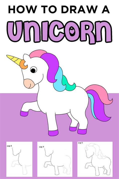 How To Draw A Unicorn Step By Step Tutorial Made With Happy