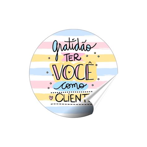 Adesivos Gratid O Ter Voc Como Cliente R Tulos X Cm Elo