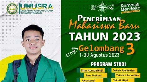 Penerimaan Mahasiswa Gelombang 3 Tahun 2023 Universitas Nahdlatul Ulama