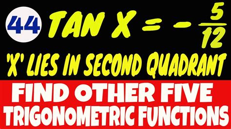 find the values of other five trigonometric functions trigonometric ratios youtube