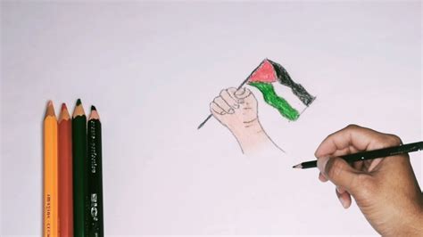Tutorial Menggambar Dan Mewarnai Bendera Palestina Cara Menggambar