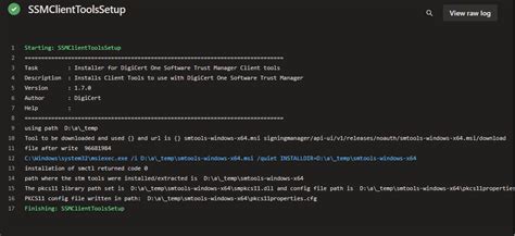 DigiCert Azure DevOps YAML Task SSMClientToolsSetup 1 Fails With The