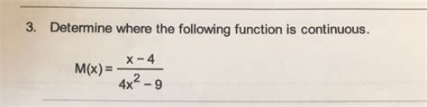 solved determine where the following function is continuous
